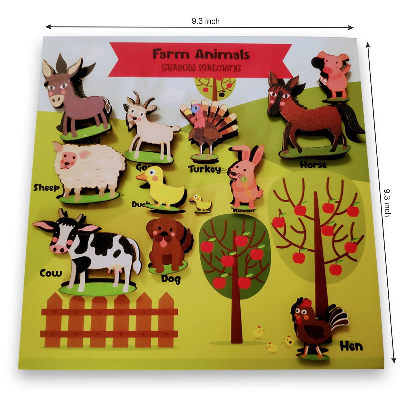 Doxbox Farm Animals Shadow matching activity Board – Tinycubs