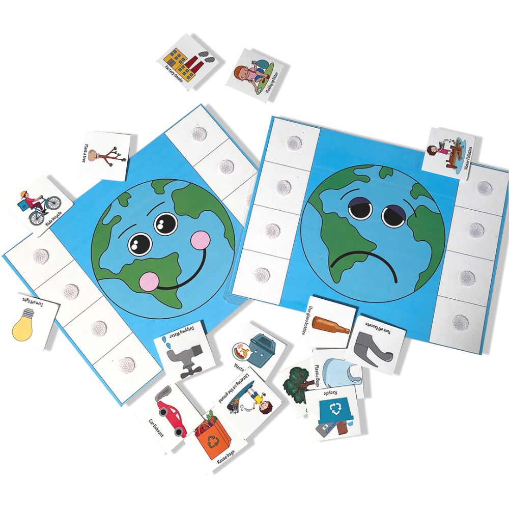 Happy earth sad earth sorting activity – Tinycubs