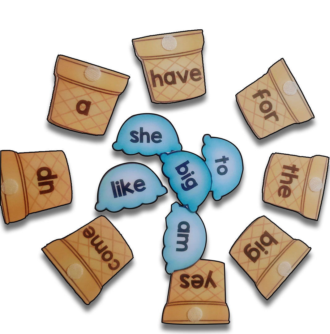 Sight words ice cream matching activity – Tinycubs